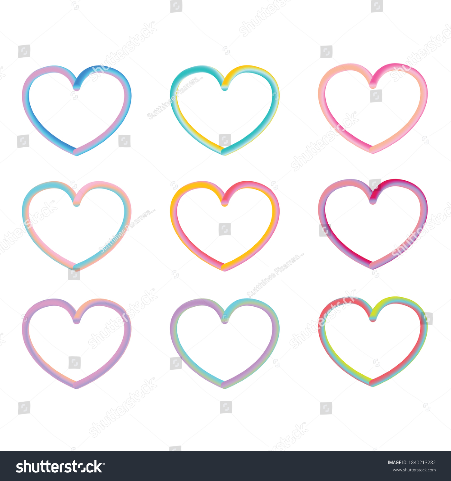 Colorful Gradient Heart Loops Vector Stock Vector (Royalty Free ...