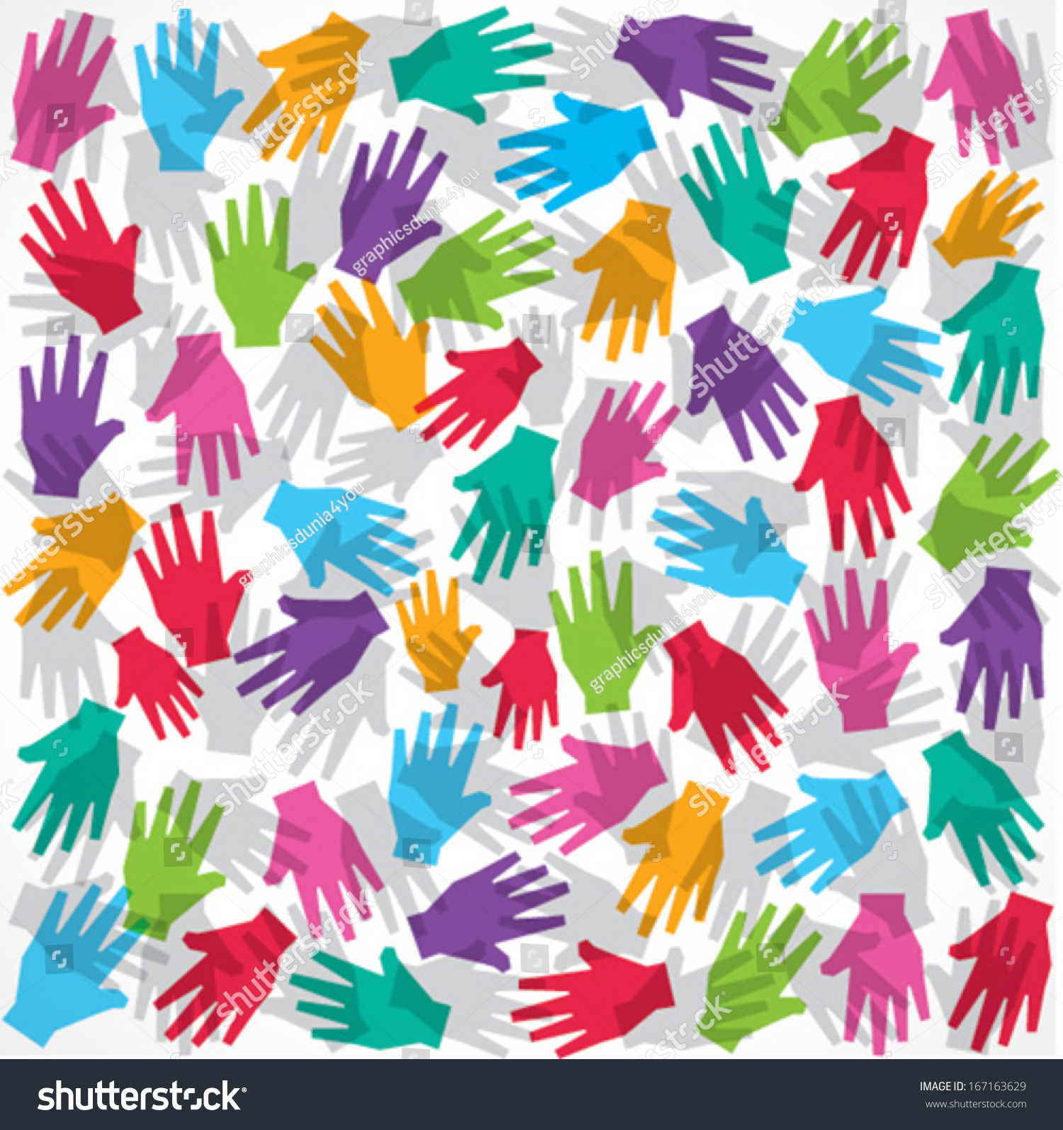 Colorful Hand Background Stock Vector Stock Vector (Royalty Free ...