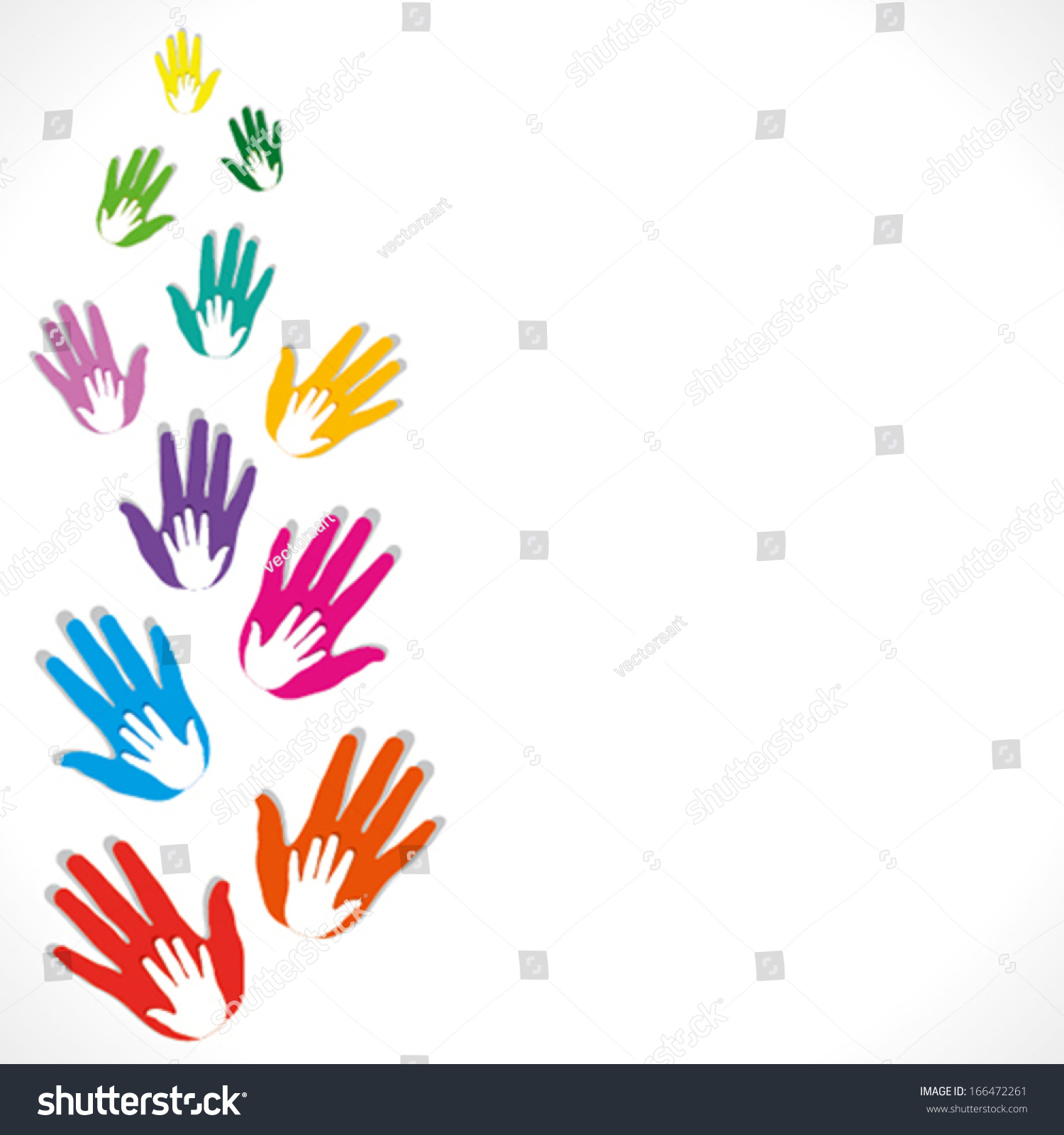 Colorful Hand Background Vector: vector de stock (libre de regalías ...