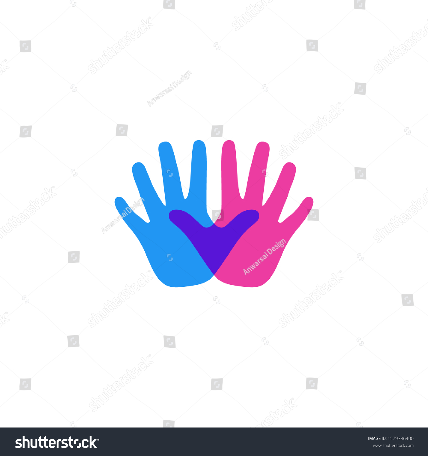 Colorful Hand Logo Vector Design Template Stock Vector (Royalty Free ...