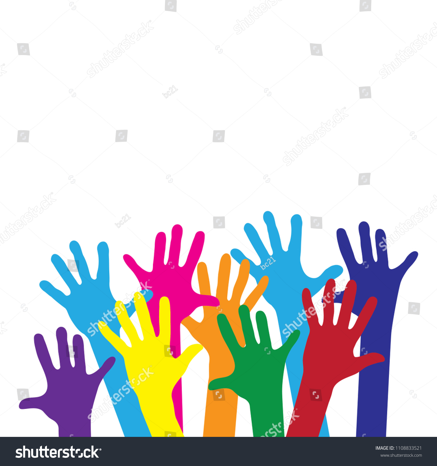 Colorful Hands Background Stock Vector (Royalty Free) 1108833521