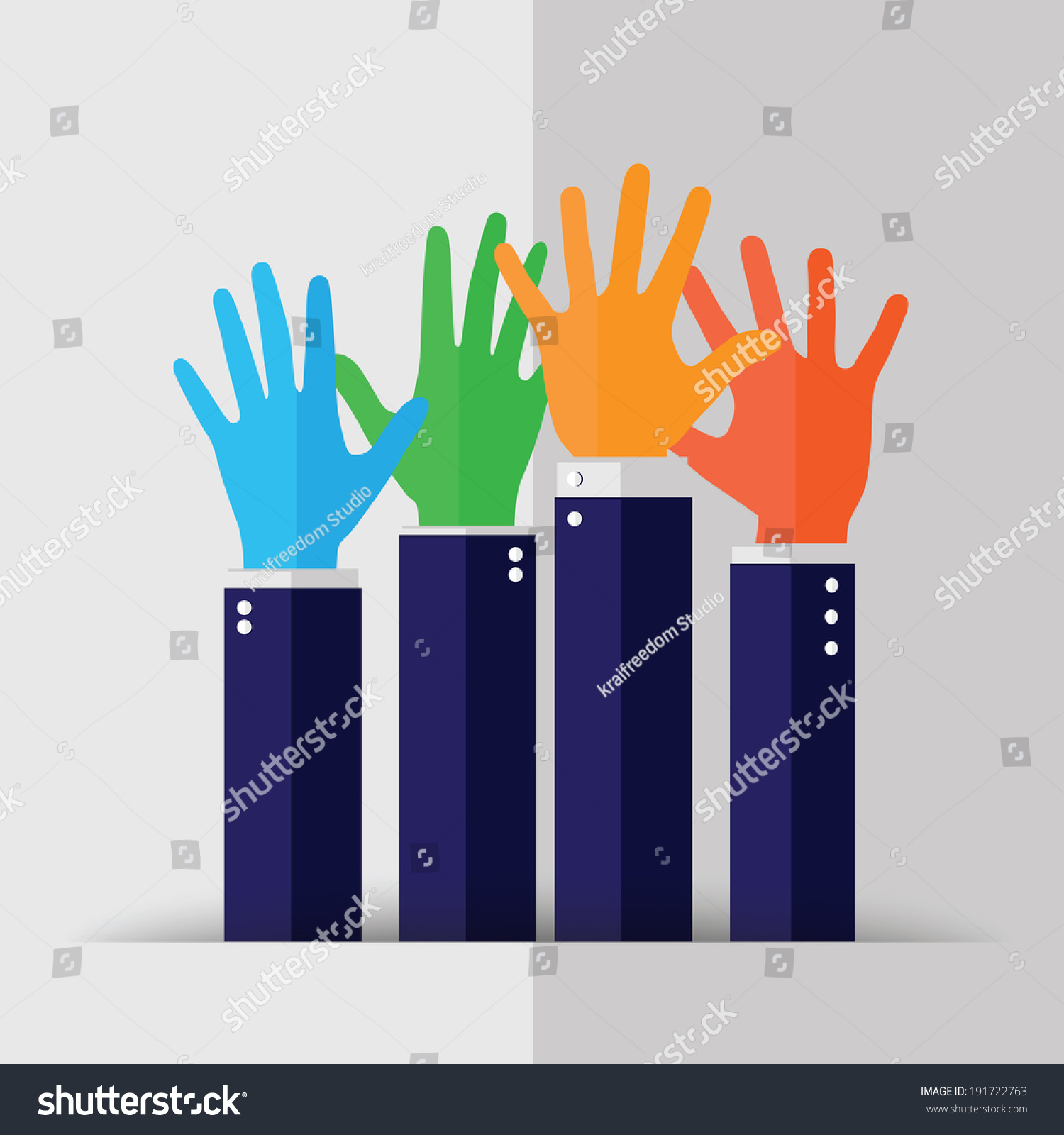 Colorful Hands Vector Illustration Stock Vector (Royalty Free) 191722763