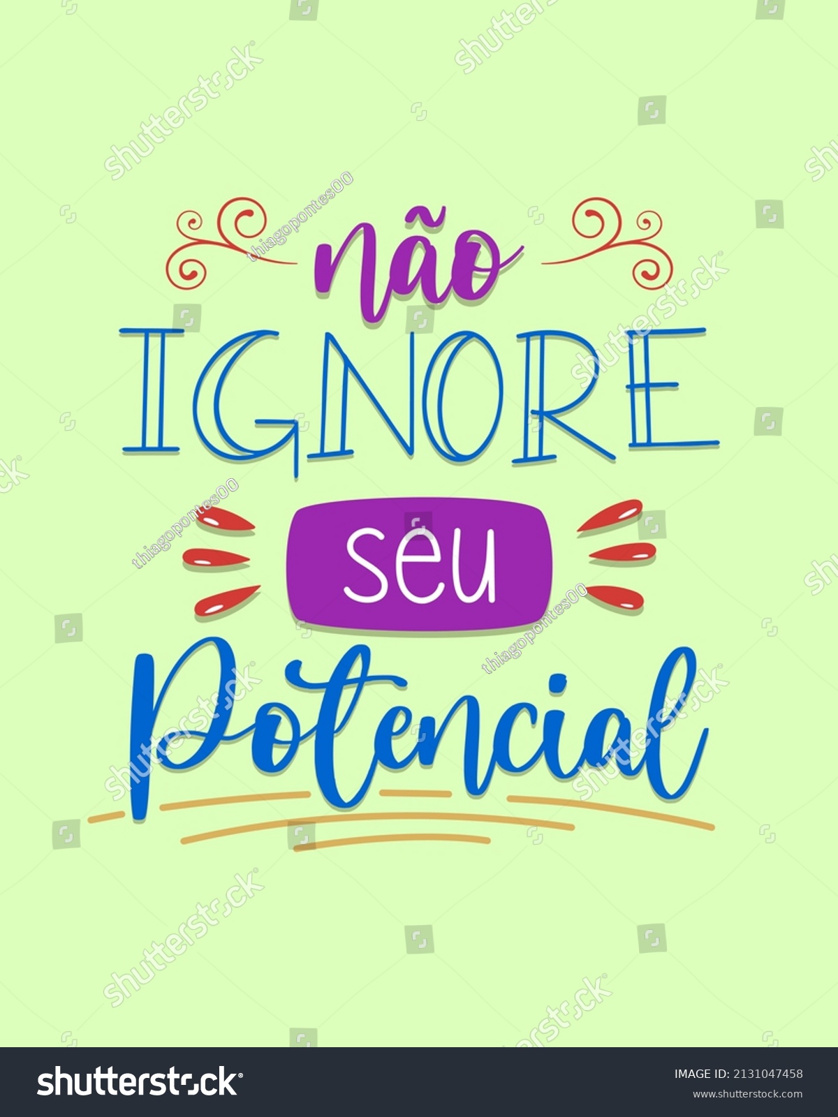 Colorful Handwritten Encouraging Lettering Brazilian Portuguese Stock ... Colorful Handwritten Encouraging Lettering Brazilian Portuguese Stock ...