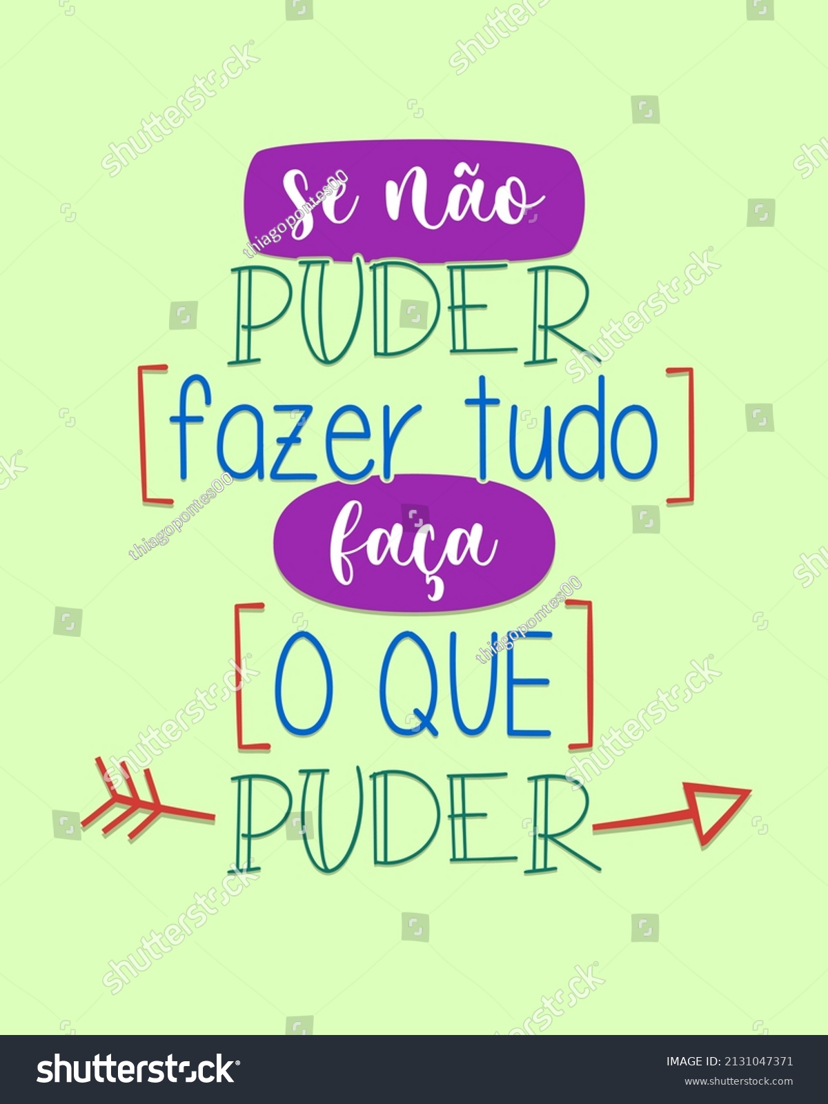 Colorful Handwritten Encouraging Lettering Brazilian Portuguese Stock ... Colorful Handwritten Encouraging Lettering Brazilian Portuguese Stock ...