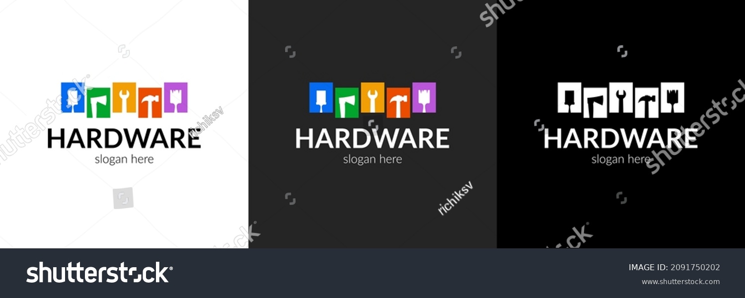 Colorful Hardware Logo Vector Illustration Stock Vector (Royalty Free ...
