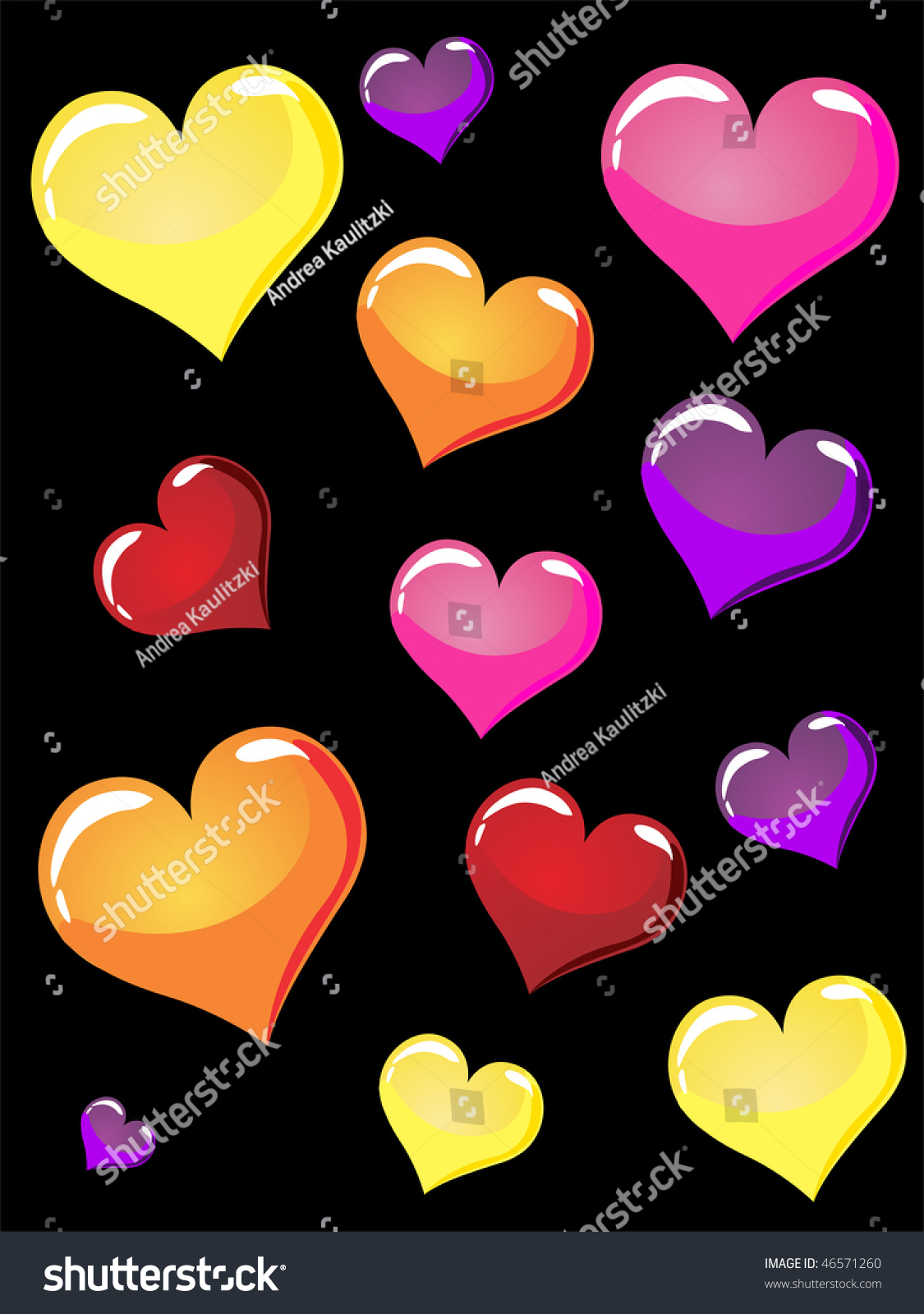Colorful Heart Balloons Vector Stock Vector (Royalty Free) 46571260