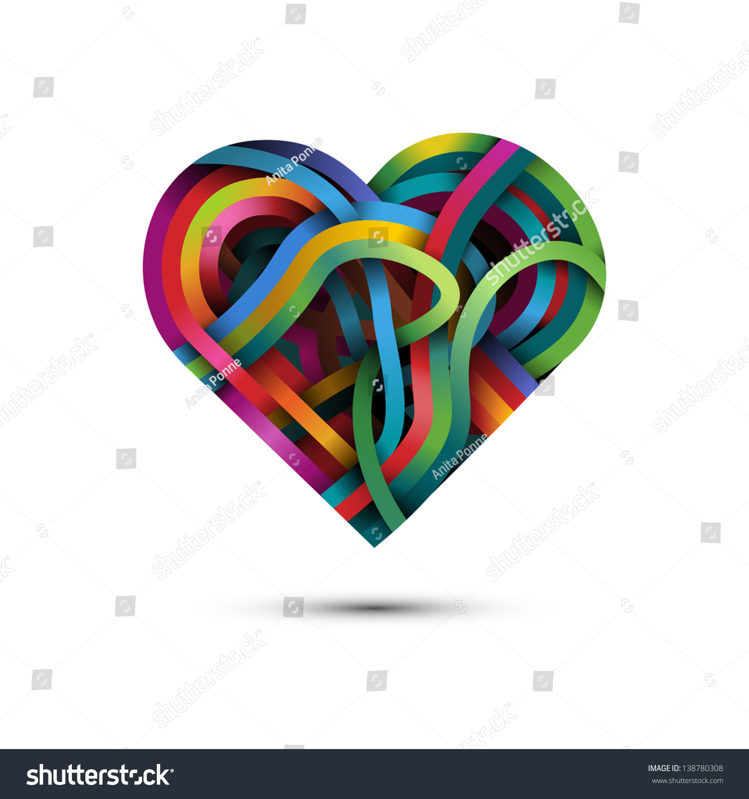 Colorful Heart Vector Illustration Stock Vector (Royalty Free ...