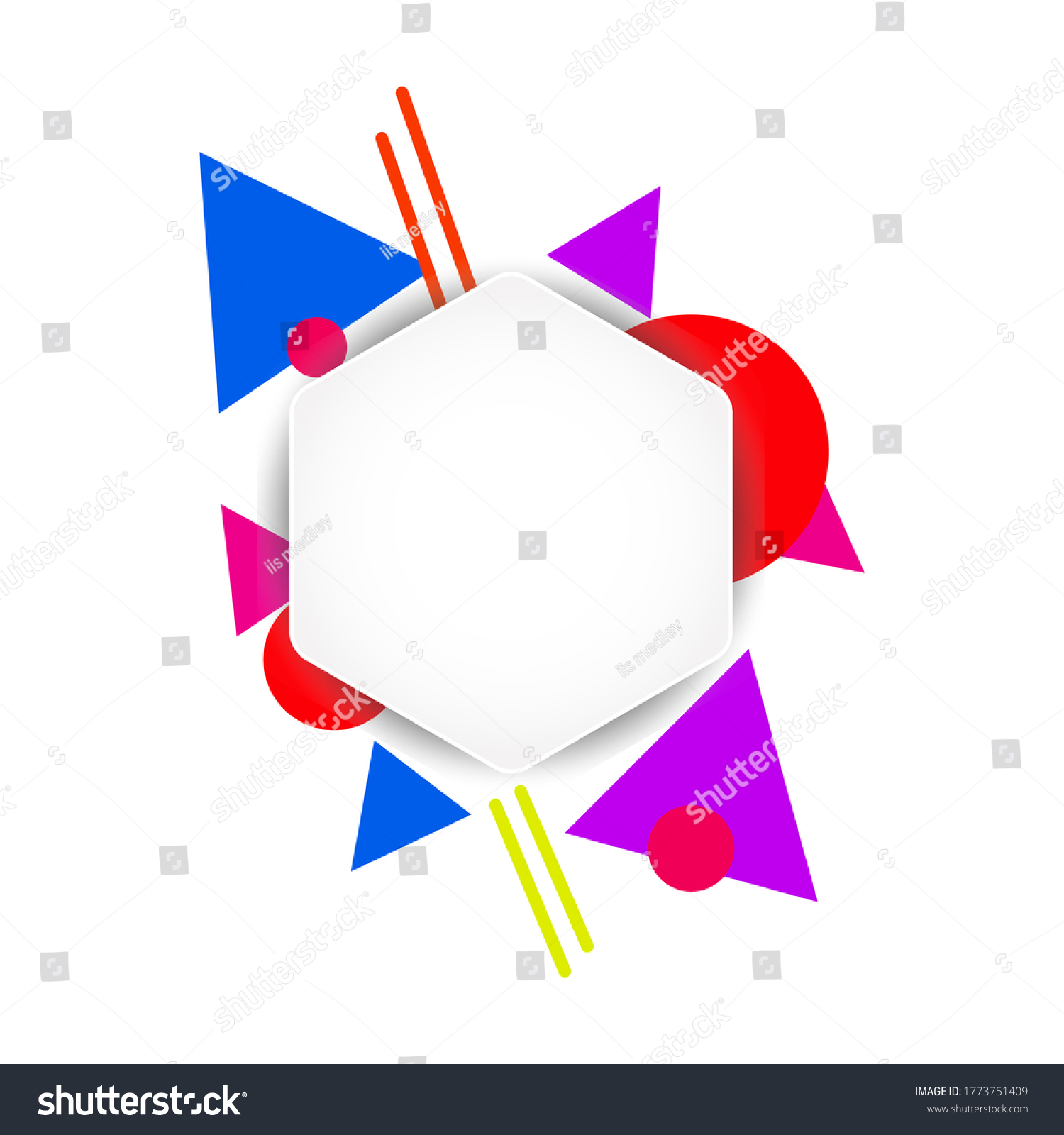 Colorful Hexagonal Design Vector Centered Isolated Stock Vector ...