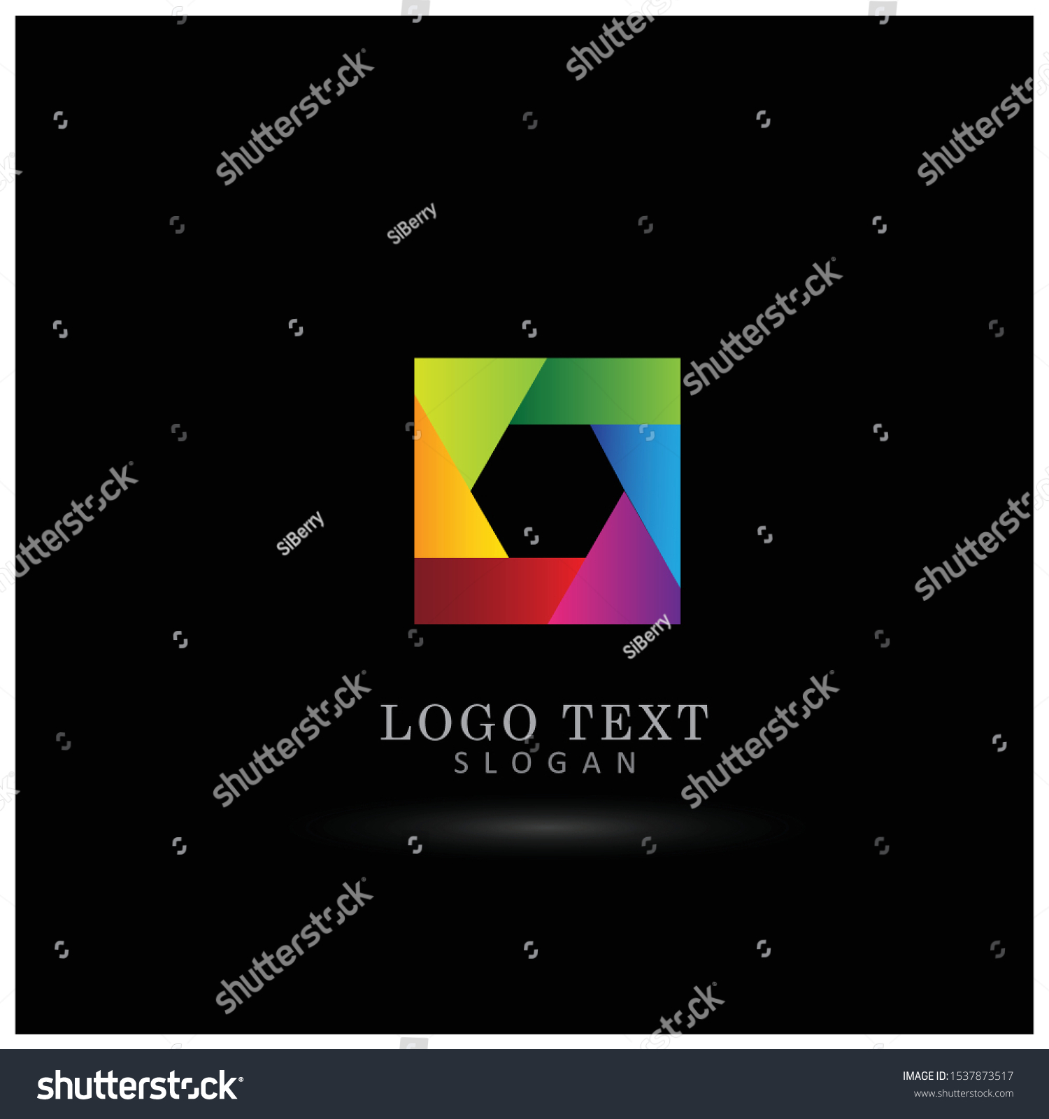 Colorful Hexagonal Square Frame Logo Vector Stock Vector (Royalty Free ...