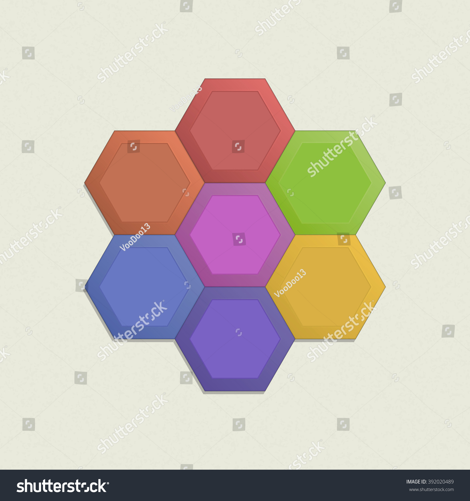 Colorful Honeycomb Set Vector Illustration Stock Vector (Royalty Free ...