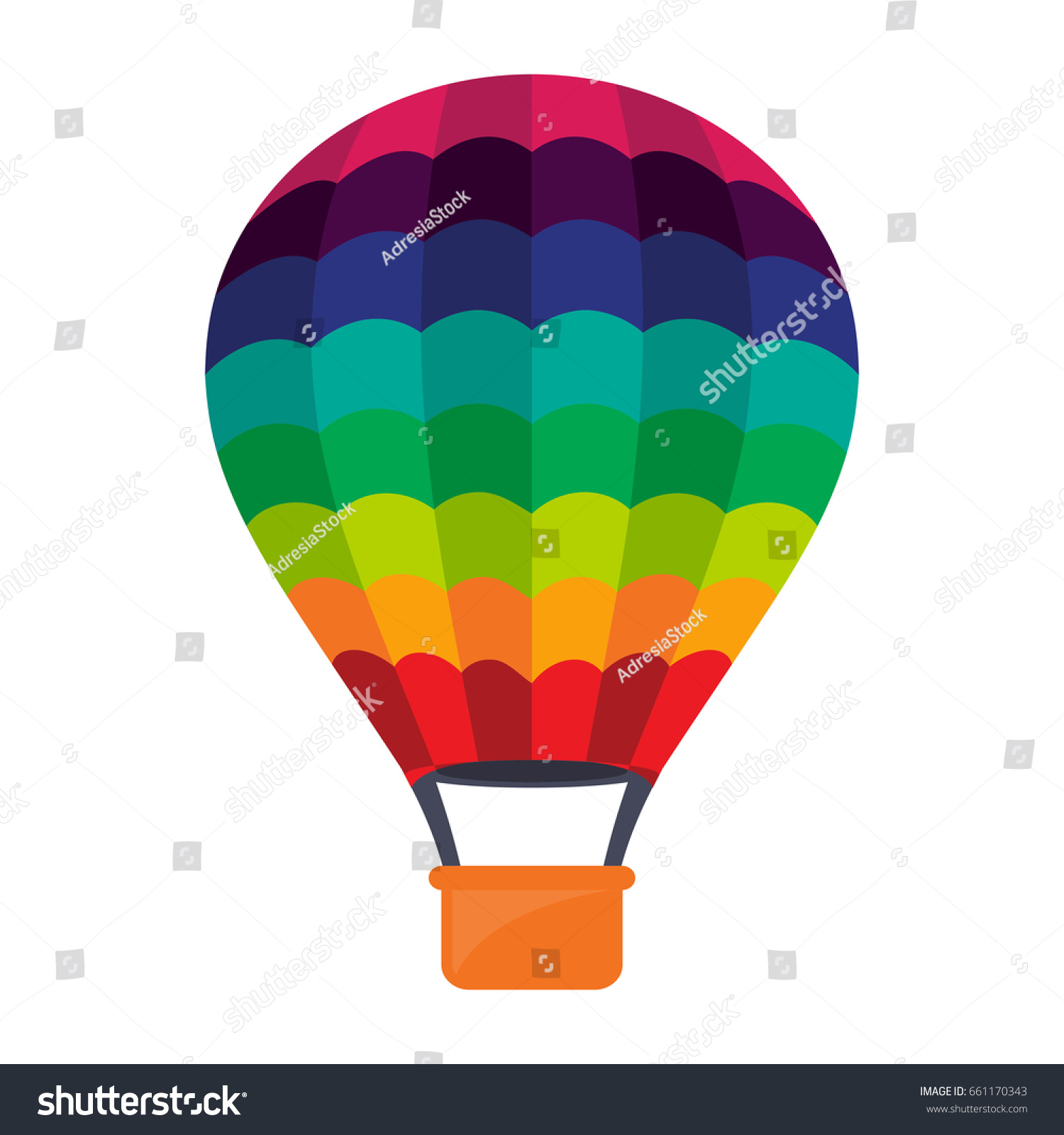 Colorful Hot Air Balloon Illustration Visualized: vector de stock ... Colorful Hot Air Balloon Illustration Visualized: vector de stock ...