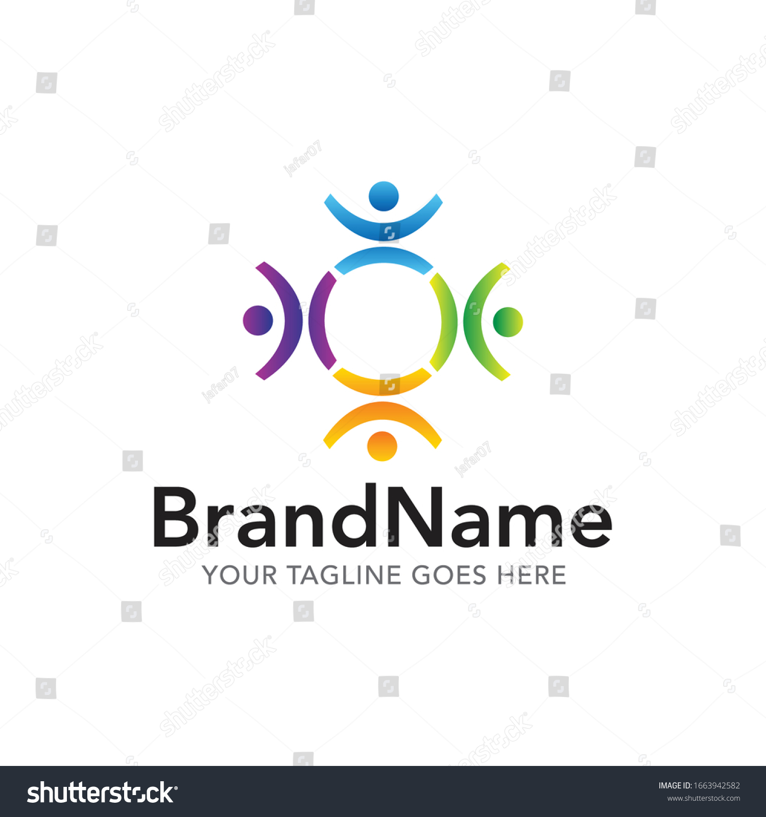Colorful Human Unity Team Logo Icon Stock Vector (Royalty Free ...
