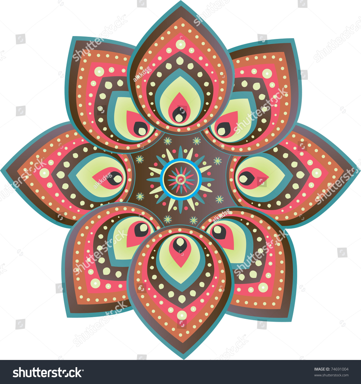 Colorful Indian Texture Stock Vector Illustration 74691004 : Shutterstock