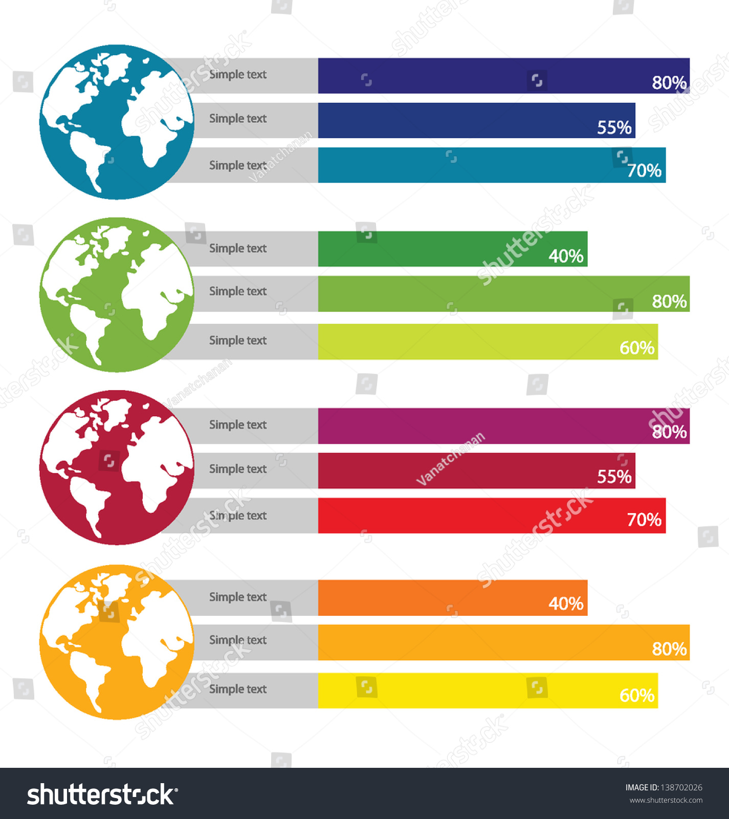 Colorful Infographic Data Presentation Vector Illustration Stock Vector ...