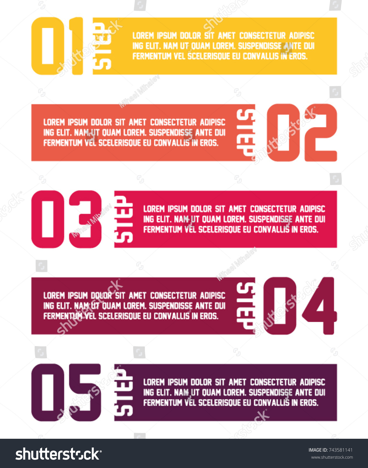 Colorful Infographic Five Steps Stock Vector (Royalty Free) 743581141 ...