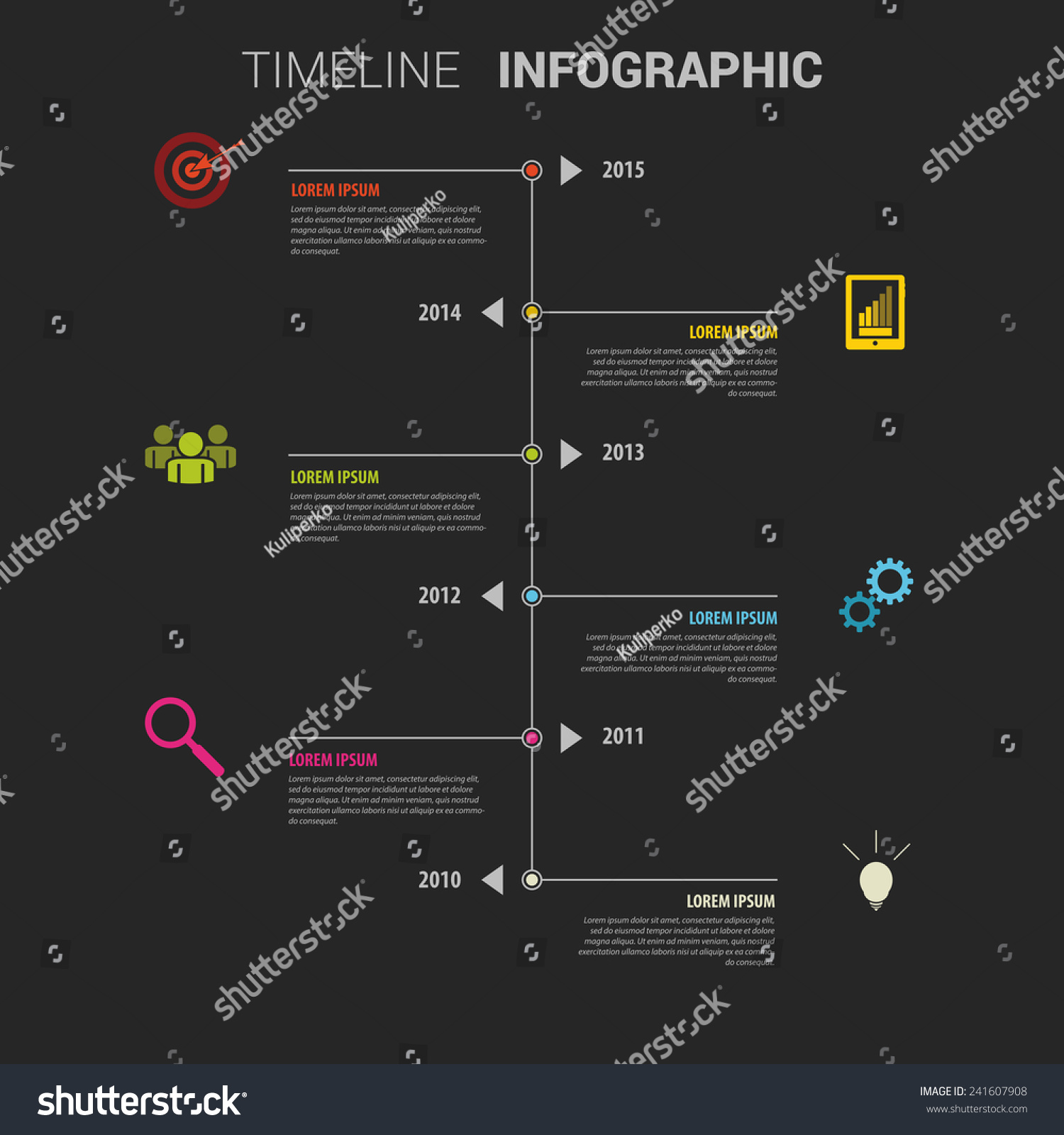 Colorful Infographic Timeline Template Thin Vector Stock Vector ...