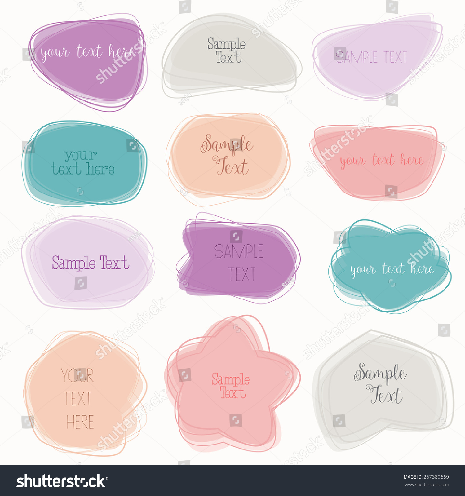 Colorful Labels Speech Bubbles Set Vector: เวกเตอร์สต็อก (ปลอดค่า ...