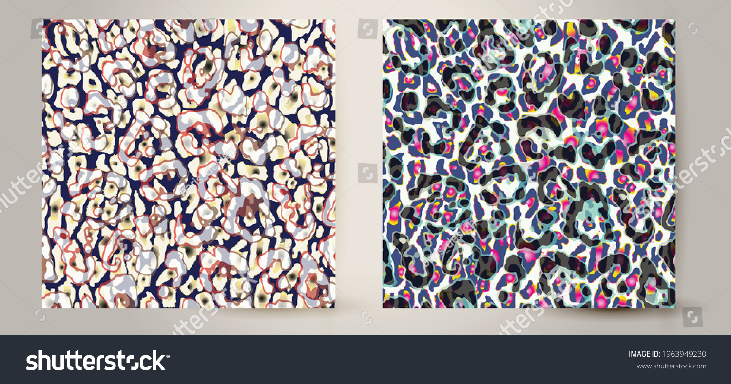 Colorful Leopard Seamless Pattern Rainbow Colored Stock Vector (Royalty ...