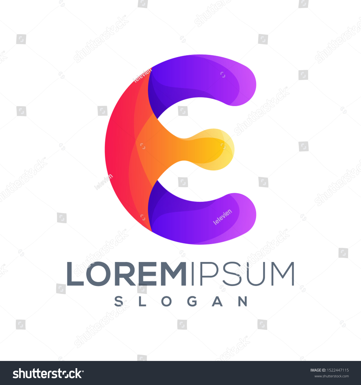 Colorful Letter C E Logo Design: vector de stock (libre de regalías ...