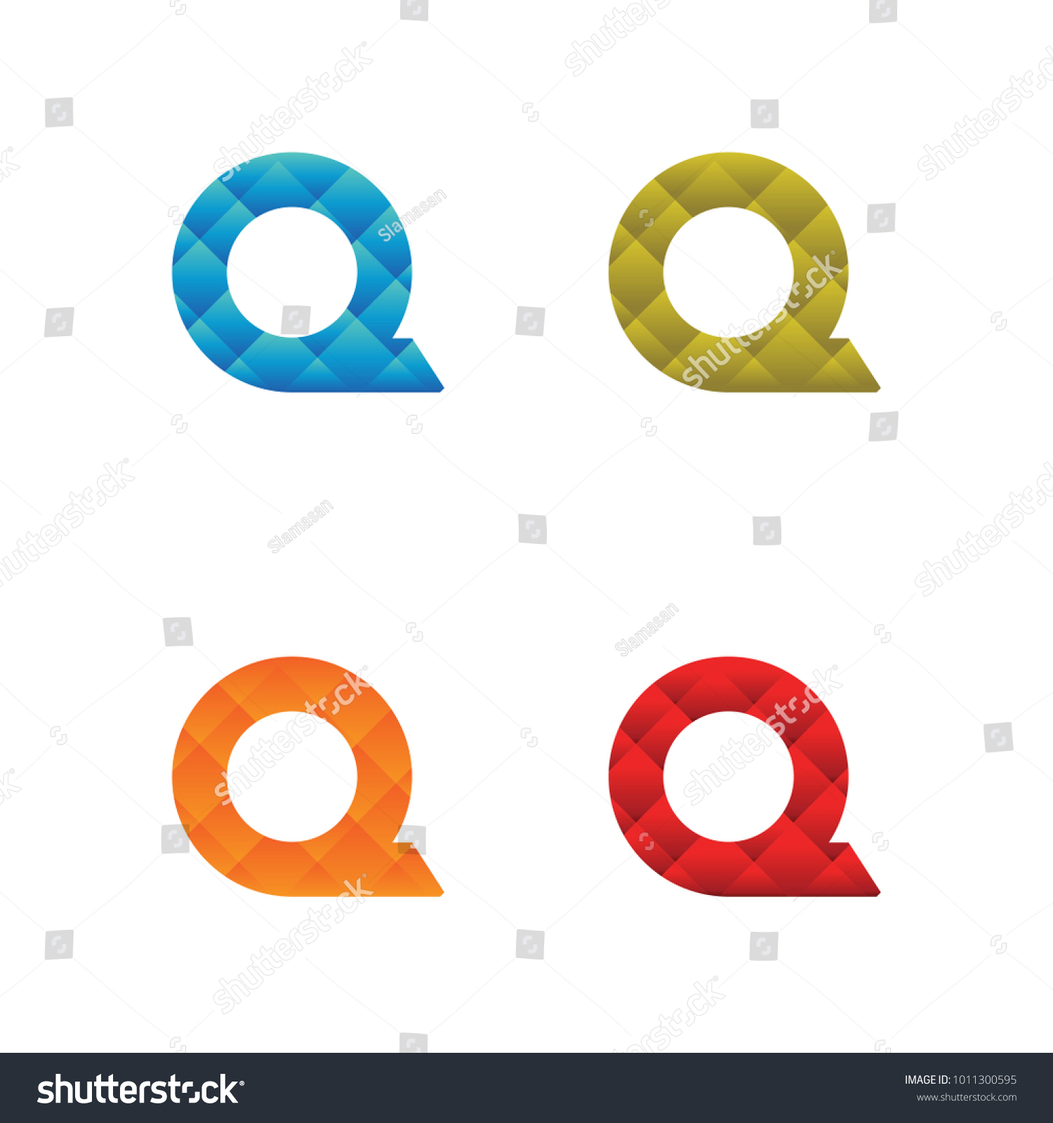 Colorful Letter Q Low Poly Template Stock Vector (Royalty Free ...