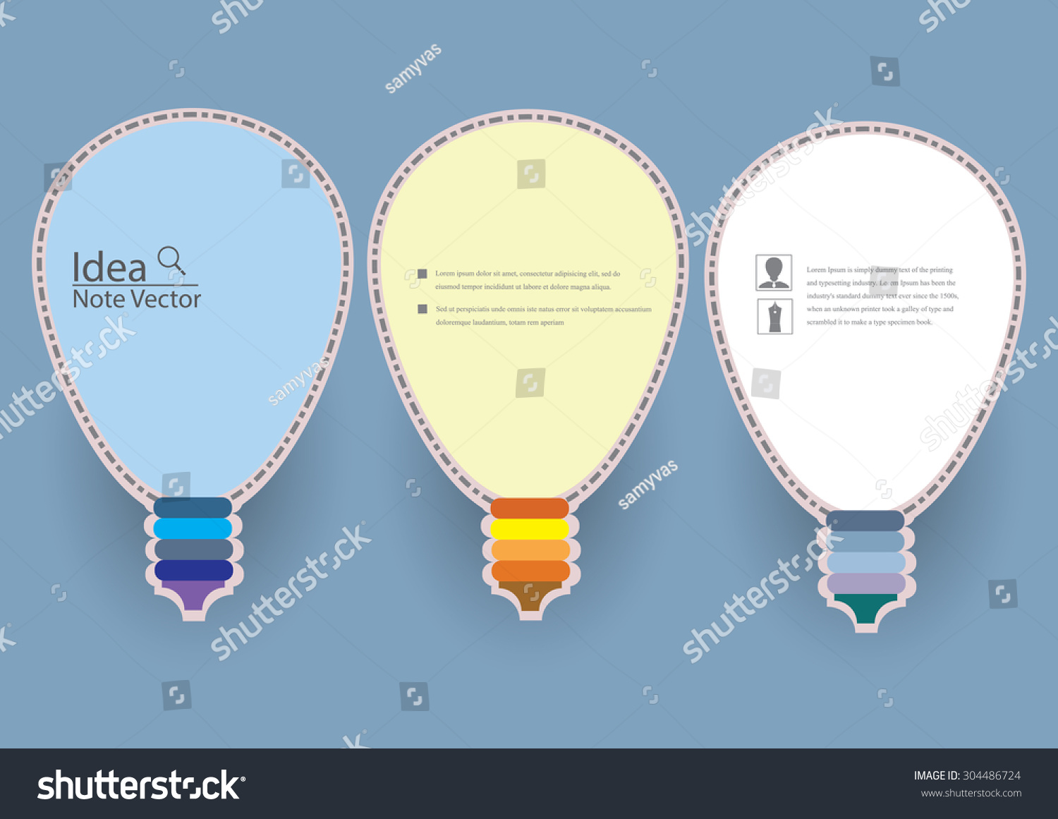Colorful Light Bulb Idea Notes Template Stock Vector (Royalty Free ...