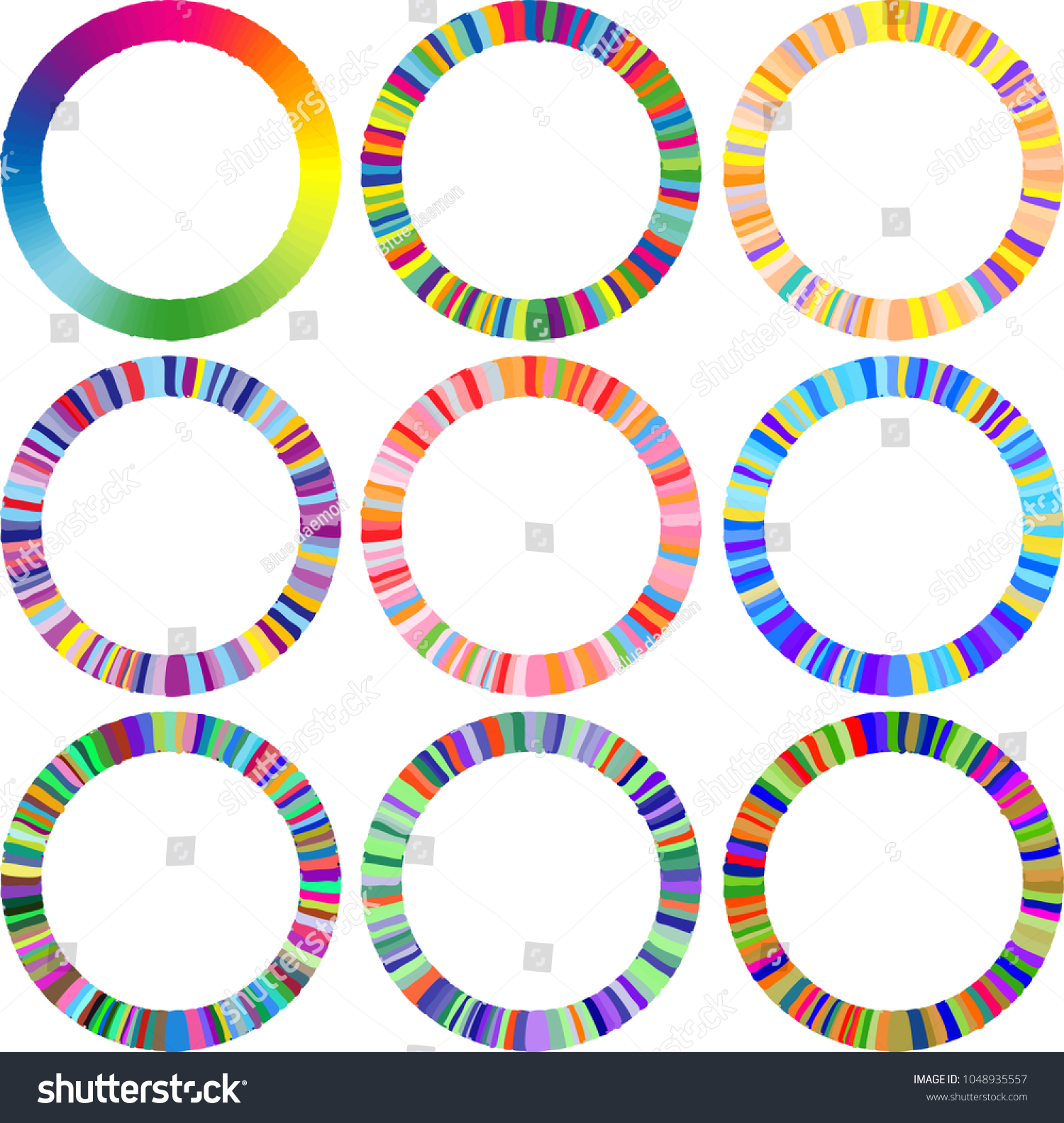 Colorful Line Circle Set Stock Vector (Royalty Free) 1048935557 ...