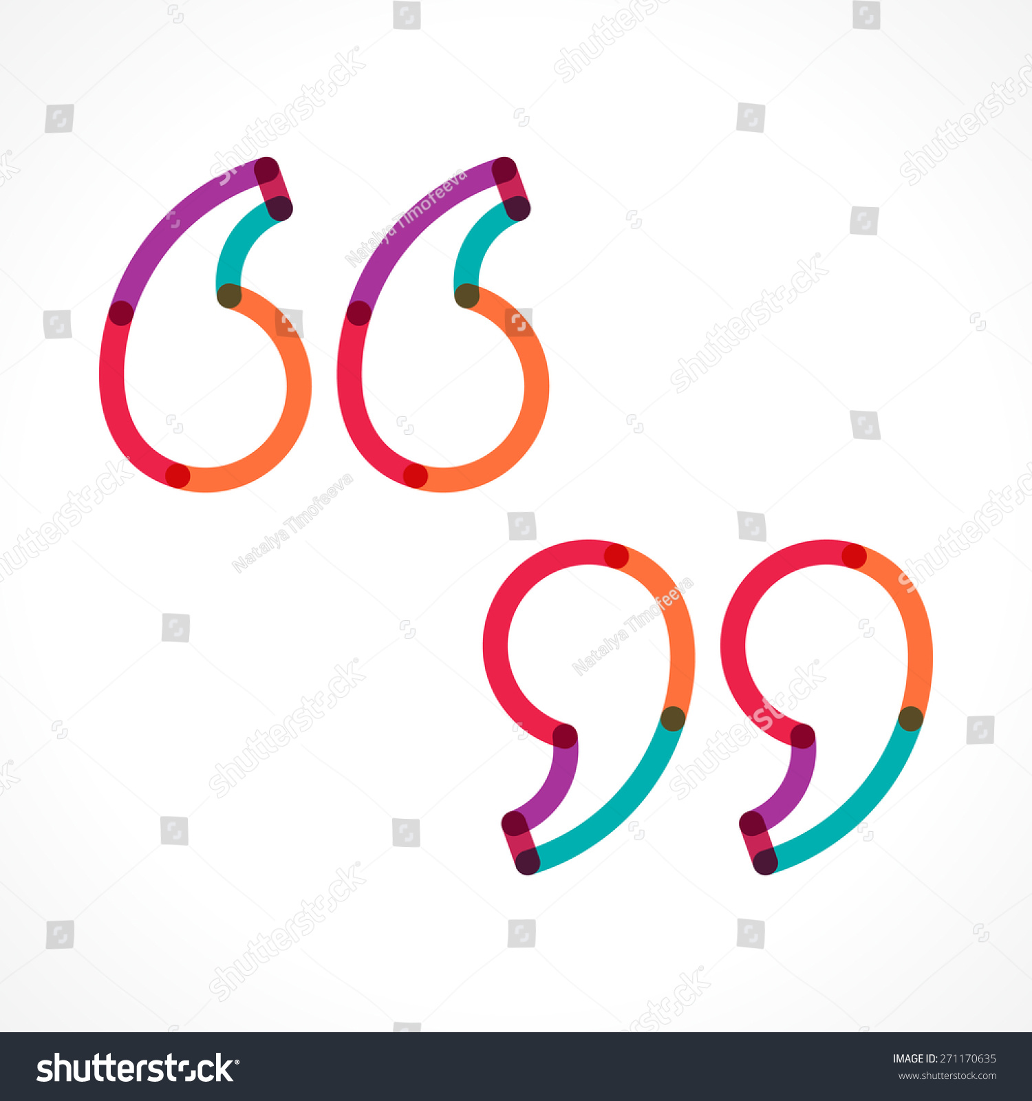Colorful Linear Transparent Quotation Marks Symbol: vector de stock ...