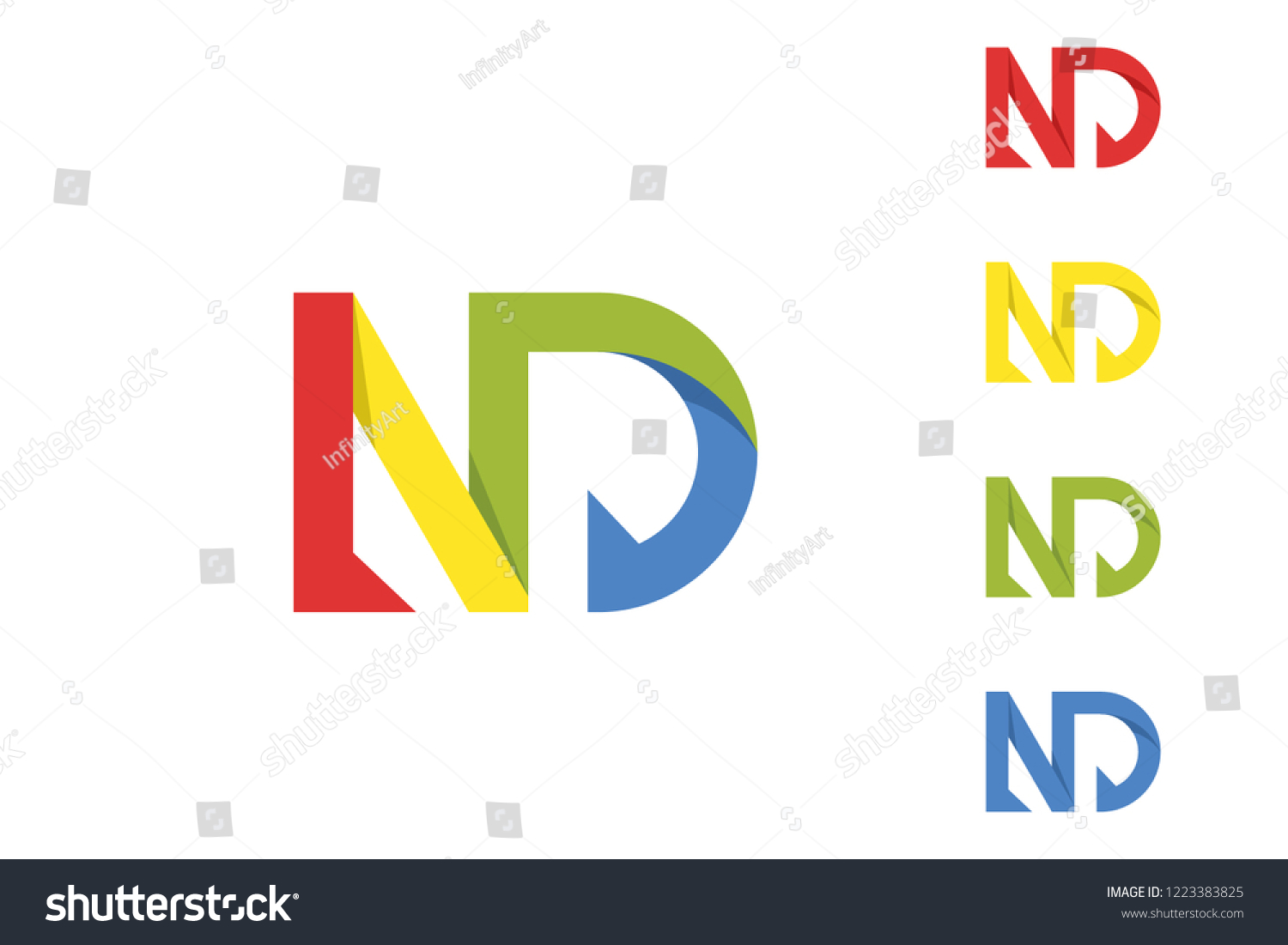 Colorful Nd Initial Icon Logo Vector Stock Vector (Royalty Free) 1223383825