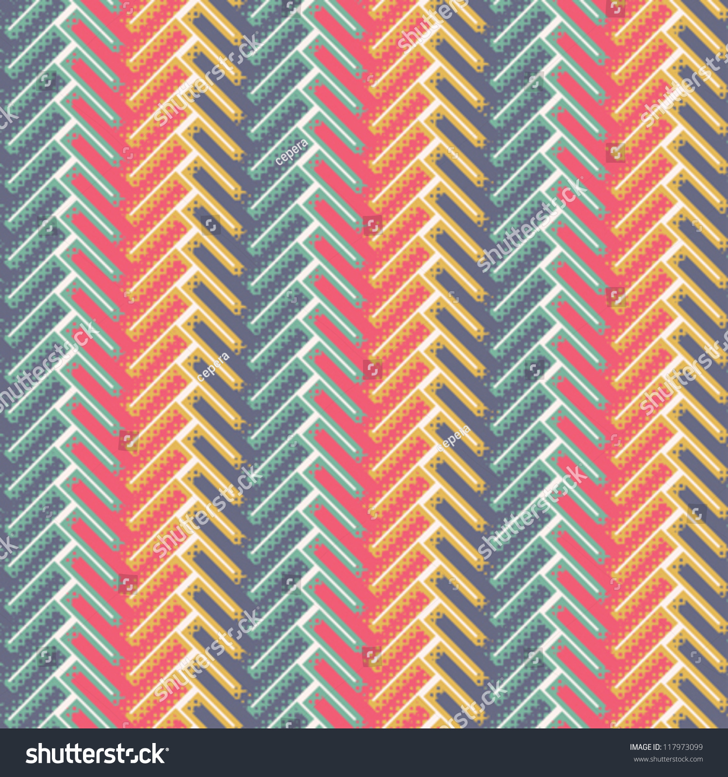 Colorful Ornate Herringbone Texture Seamless Pattern Stock Vector ...