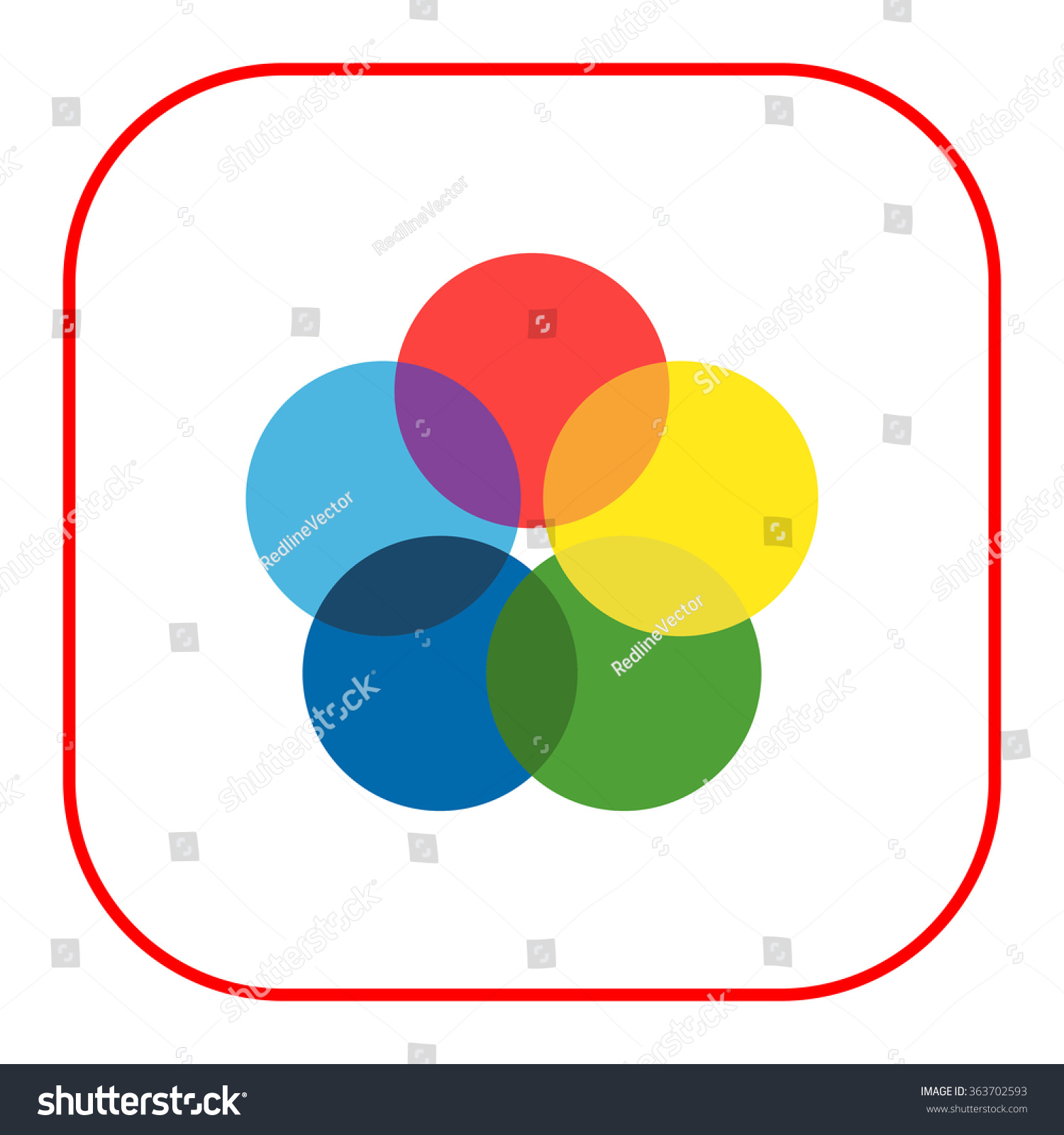 Colorful Overlapping Circles Stock Vector (Royalty Free) 363702593 ...