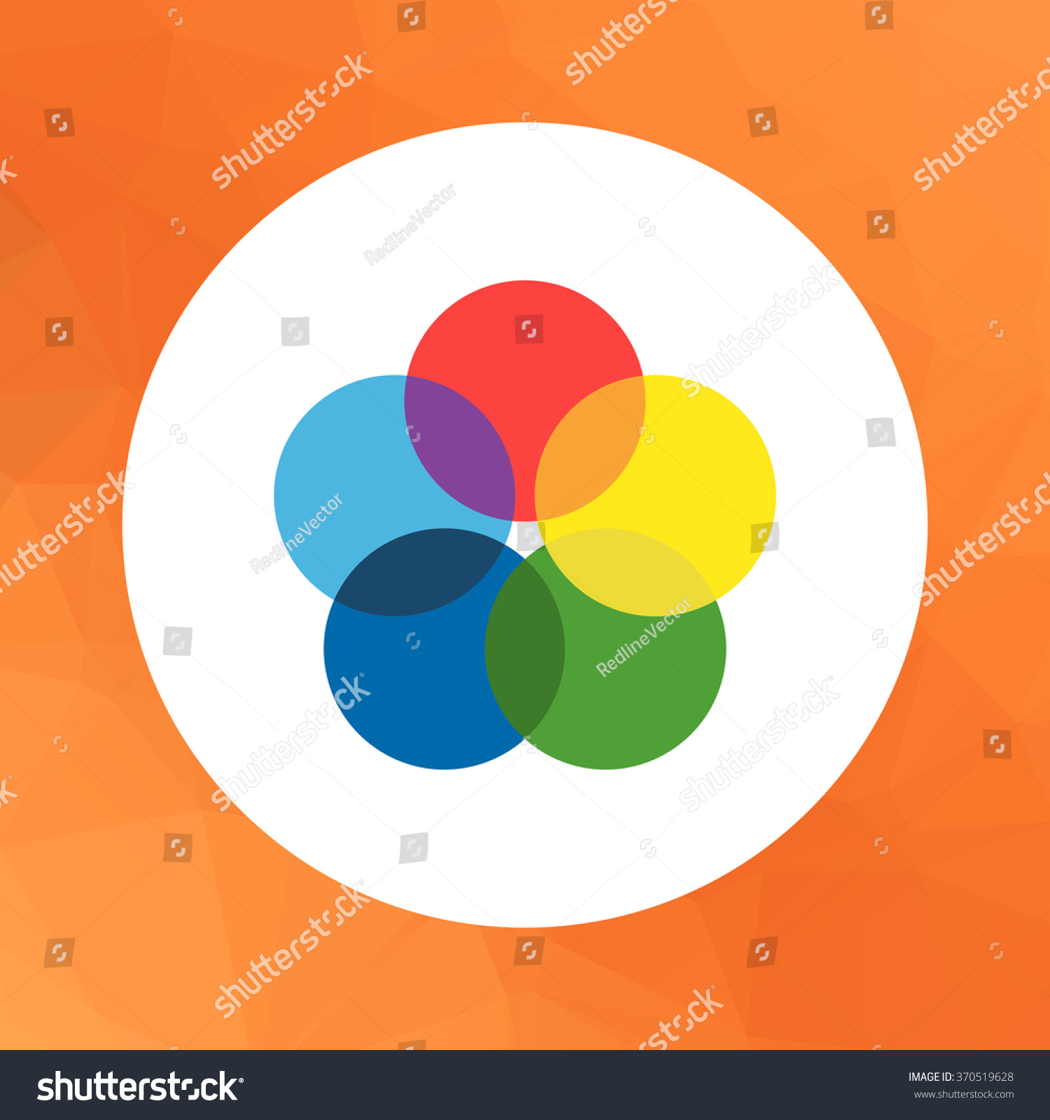 Colorful Overlapping Circles Stock Vector (Royalty Free) 370519628