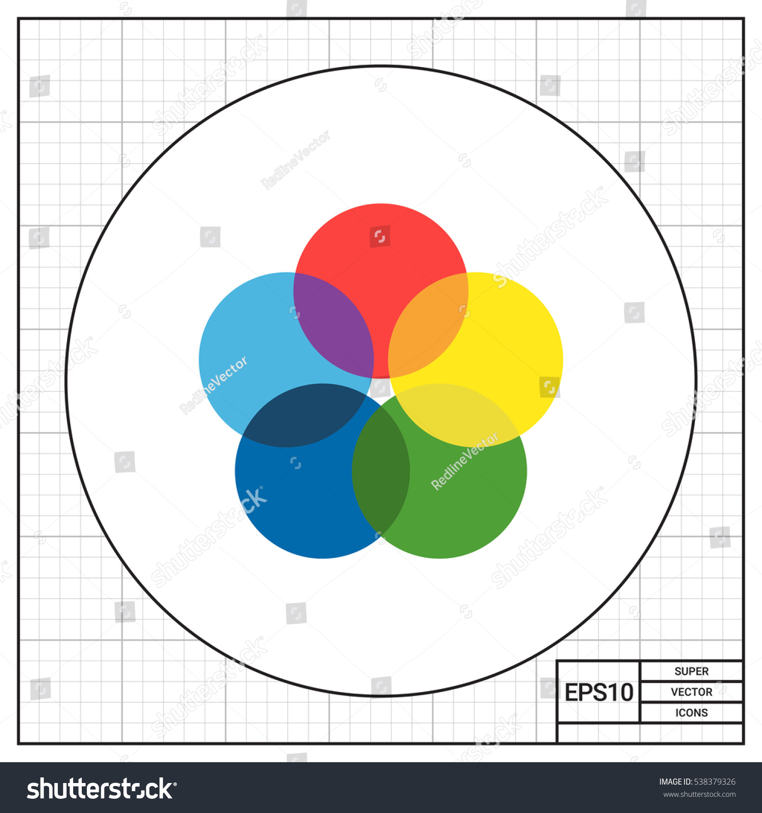 Colorful Overlapping Circles Stock Vector 538379326 - Shutterstock