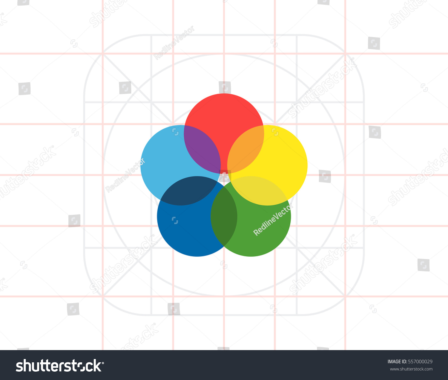 Colorful Overlapping Circles: vector de stock (libre de regalías ...