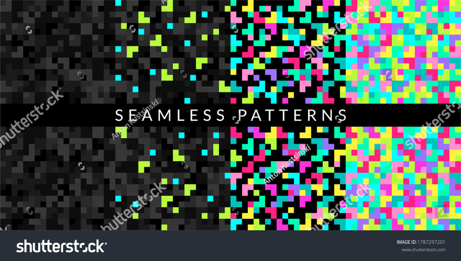 Colorful Pixel Art Abstract Geometric Pattern Stock Vector (Royalty ...