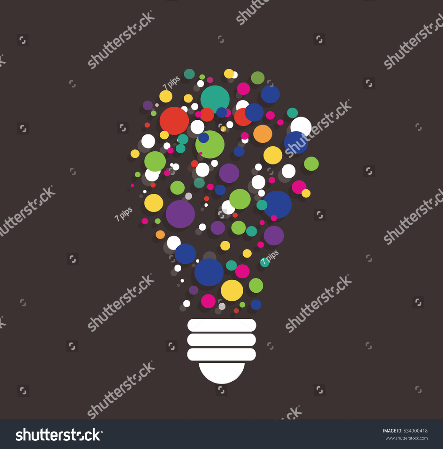 Colorful Points Light Bulb Shape Vector: เวกเตอร์สต็อก (ปลอดค่า ...