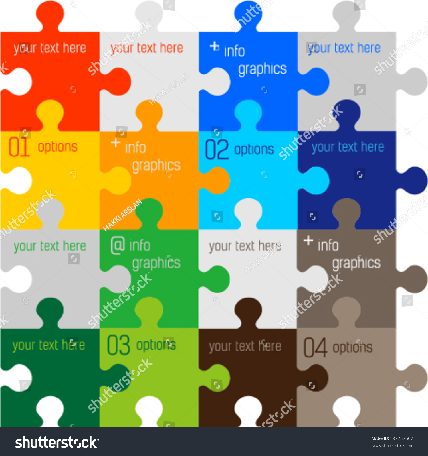 Colorful Puzzle Background, Infographic Data Design Template, Layout ...