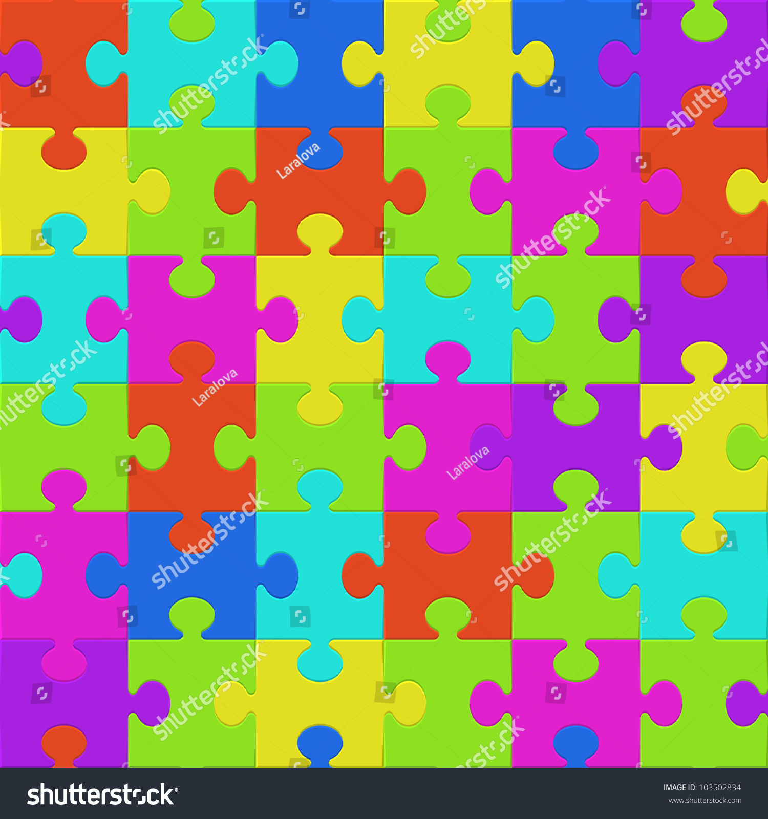 Colorful Puzzle Seamless Background Pattern Vector Stock Vector ...