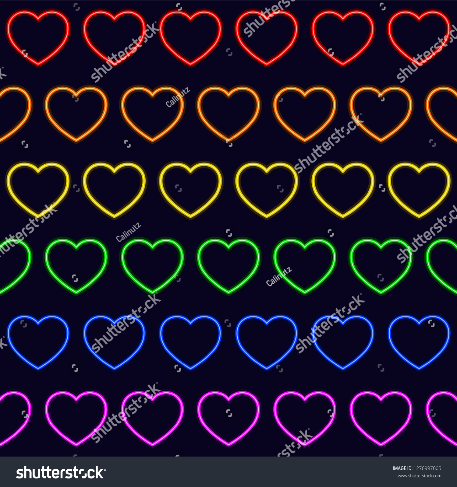 Colorful Rainbow Hearts Seamless Repetitive Vector Stock Vector ...