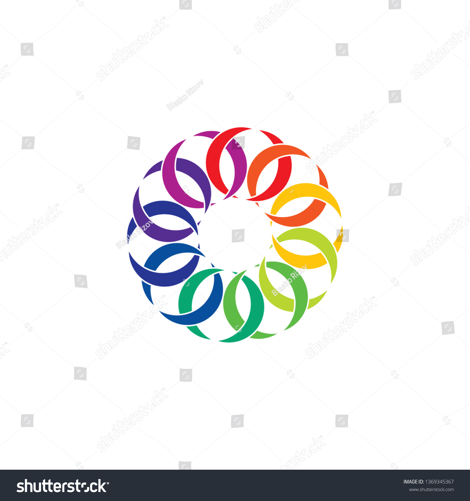 Colorful Rainbow Link Circle Chain Vector Stock Vector (Royalty Free ...