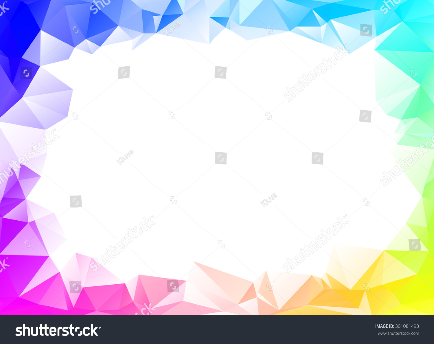 Colorful Rainbow Polygon Background Vector Frame: Stock-Vektorgrafik ...