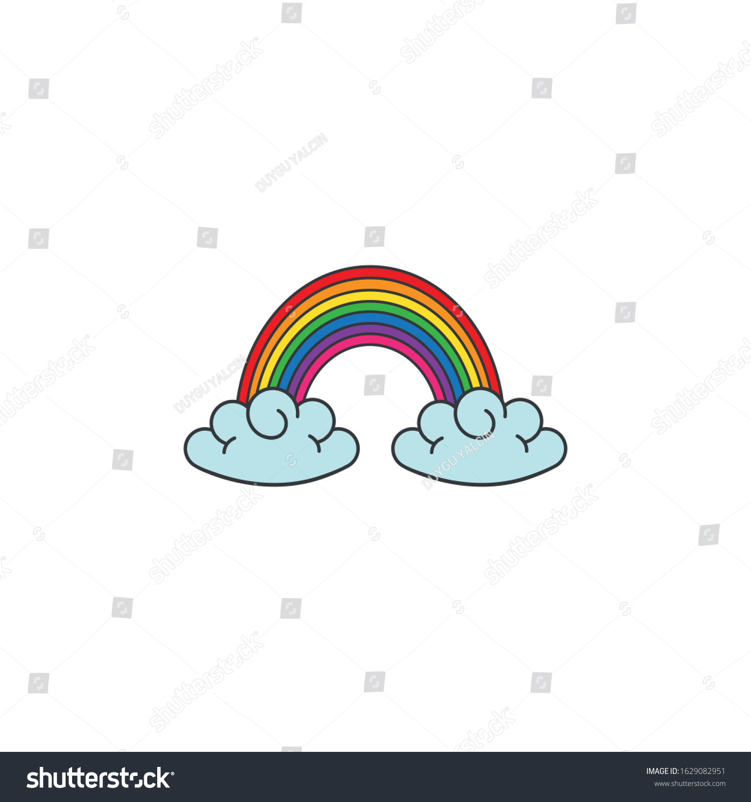 Colorful Rainbow Clouds Vector: vector de stock (libre de regalías ...