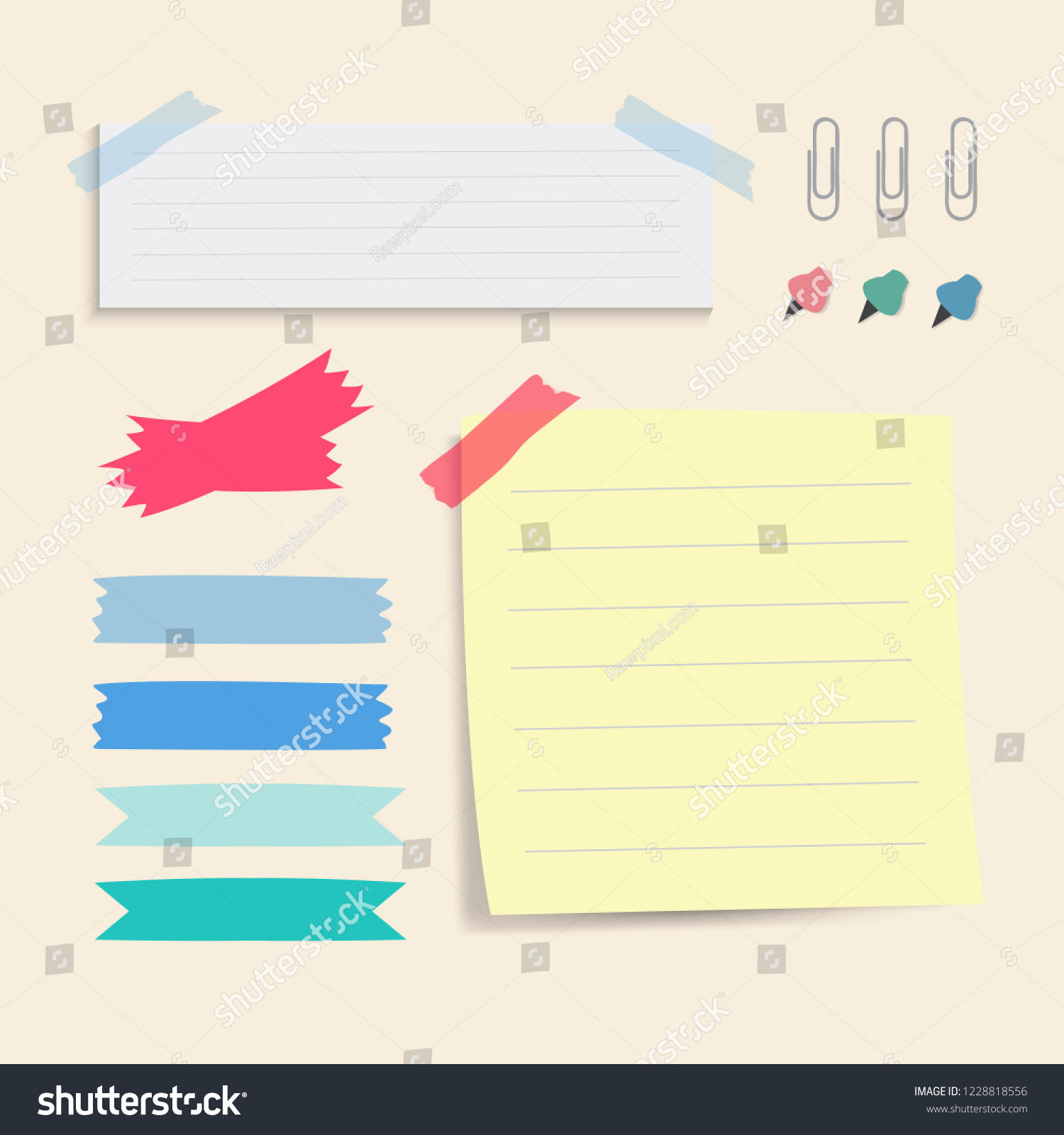Colorful Reminder Paper Notes Vector Set Stock Vector (Royalty Free ...