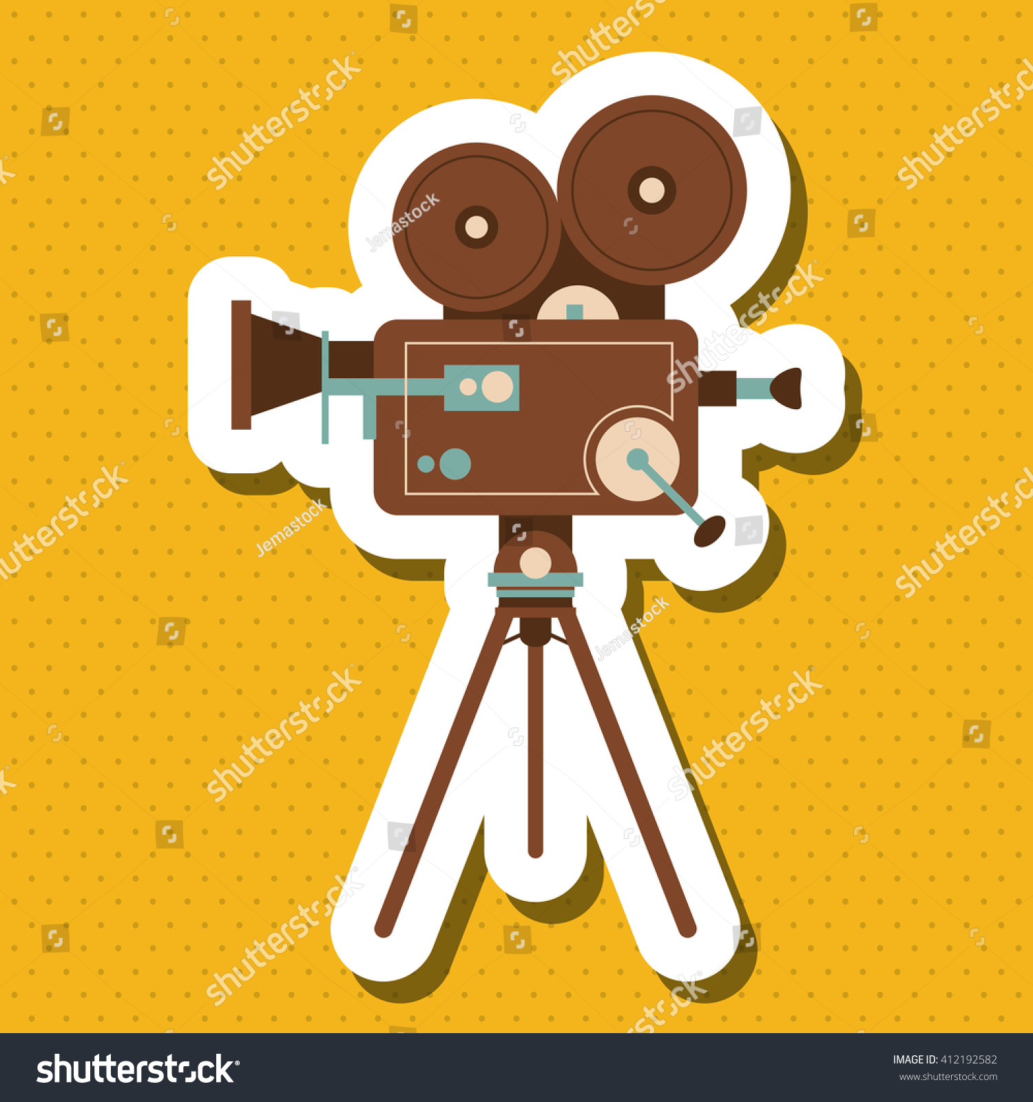 Colorful Retro Cinema Vector Illustration Stock Vector (Royalty Free ...