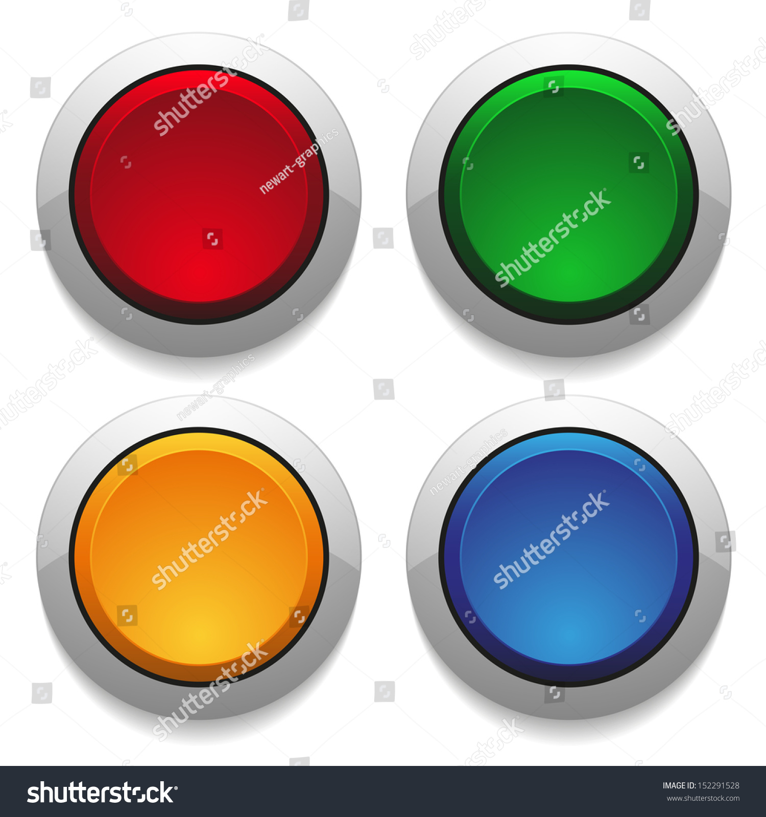 Colorful Round Push Buttons Stock Vector (Royalty Free) 152291528 ...