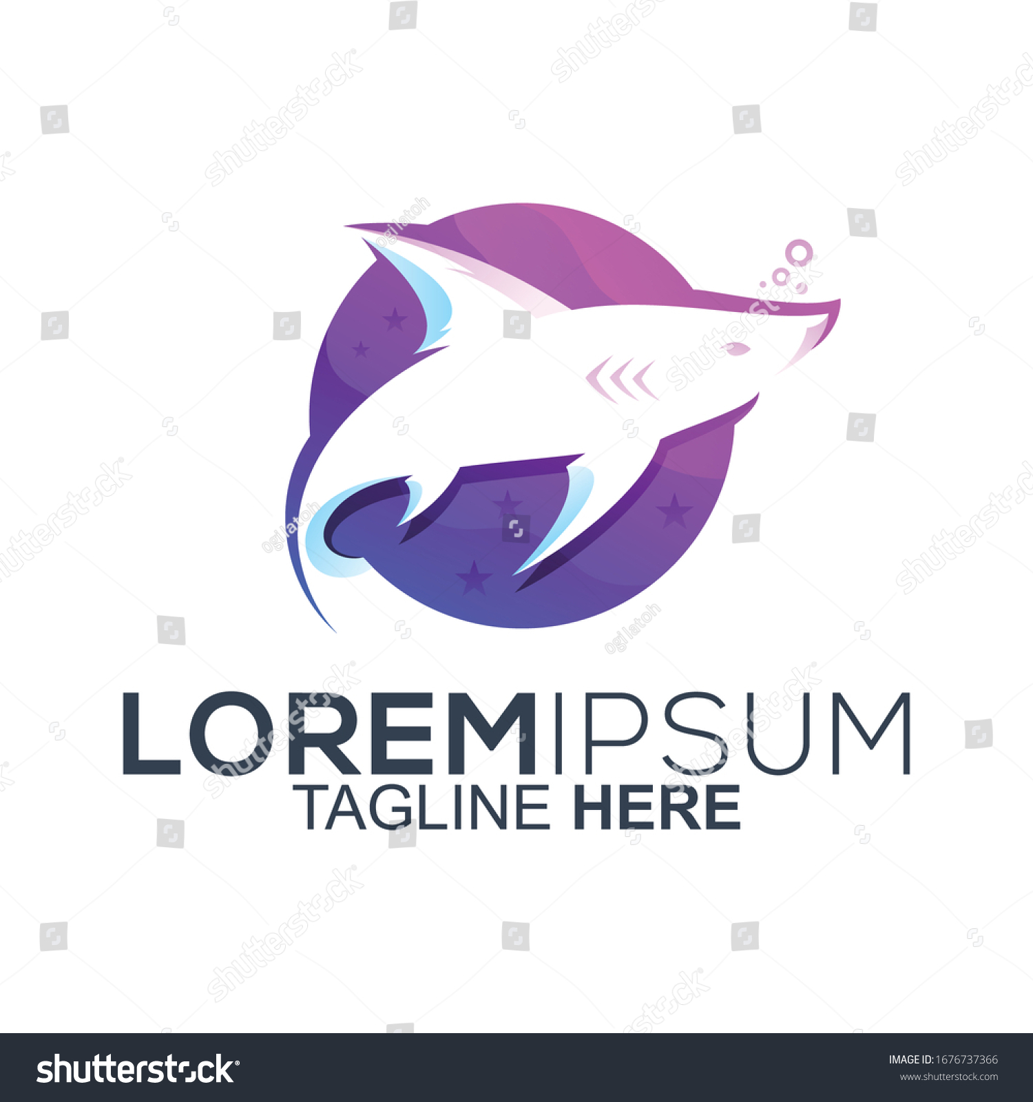 Colorful Shark Logo Design Vector Stock Vector (Royalty Free ...