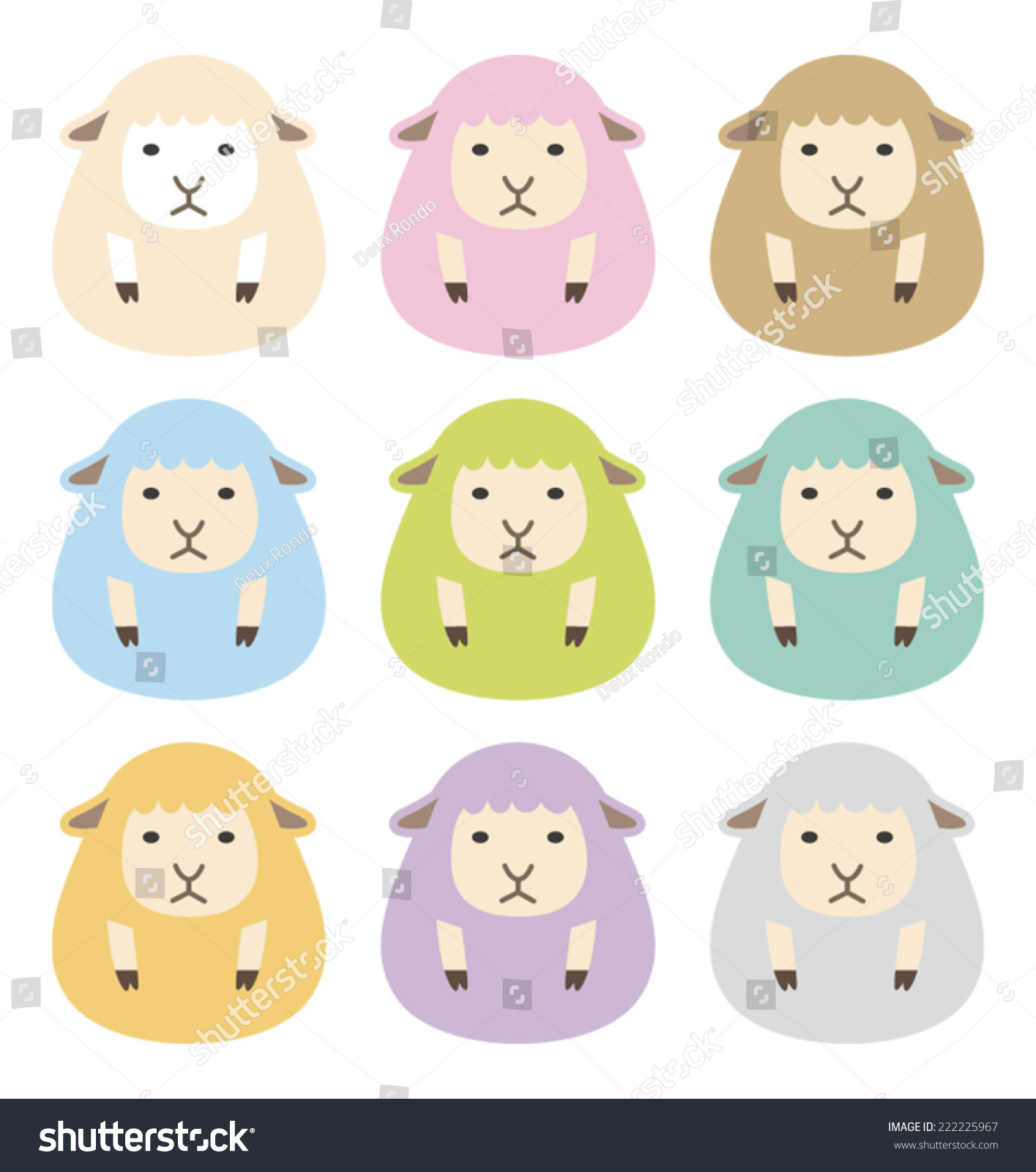 Colorful Sheep Stock Vector (Royalty Free) 222225967 | Shutterstock