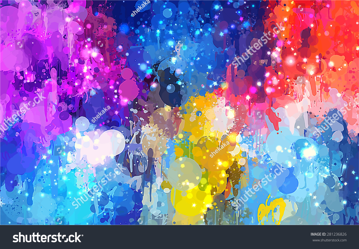 Colorful Shine Brush Strokes Background Vector Stock Vector (Royalty ...
