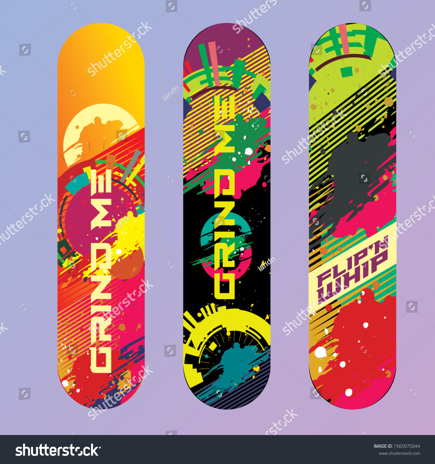 Colorful Skateboard Deck Vector Design Stock Vector (Royalty Free ...