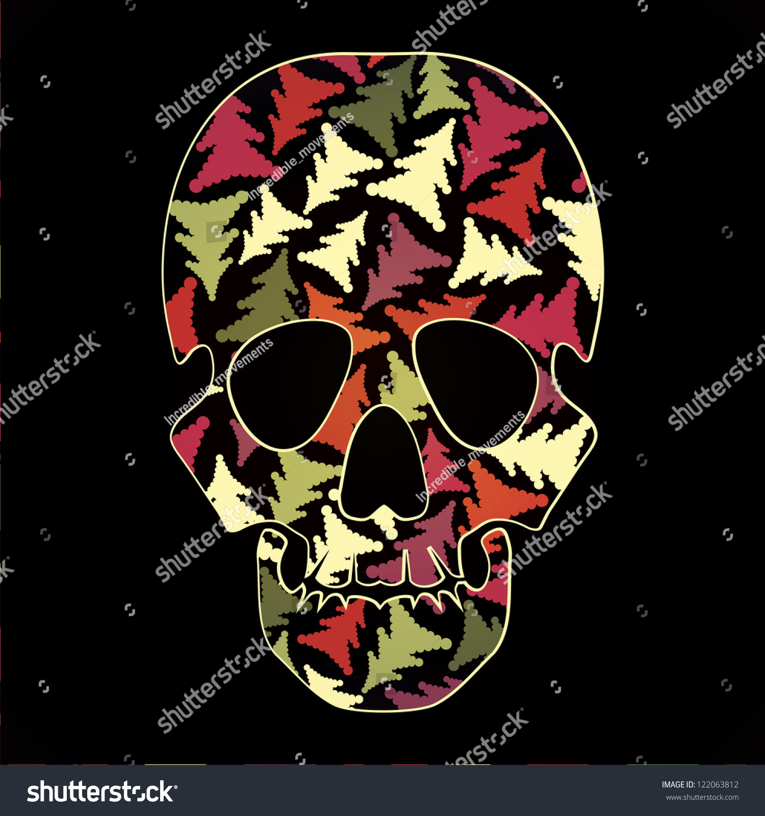 Colorful Skull Stock Vector 122063812 - Shutterstock