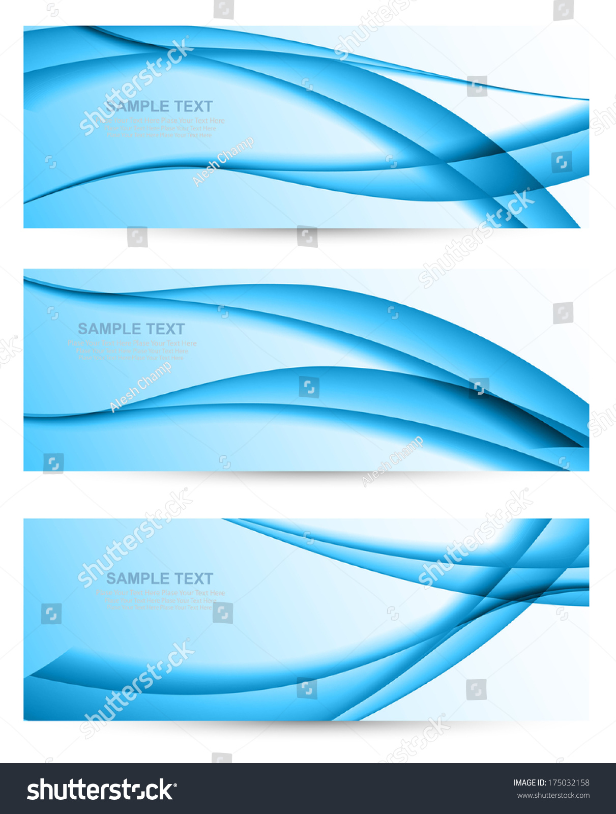 Colorful Smooth Header Blue Wave Vector Stock Vector (Royalty Free ...